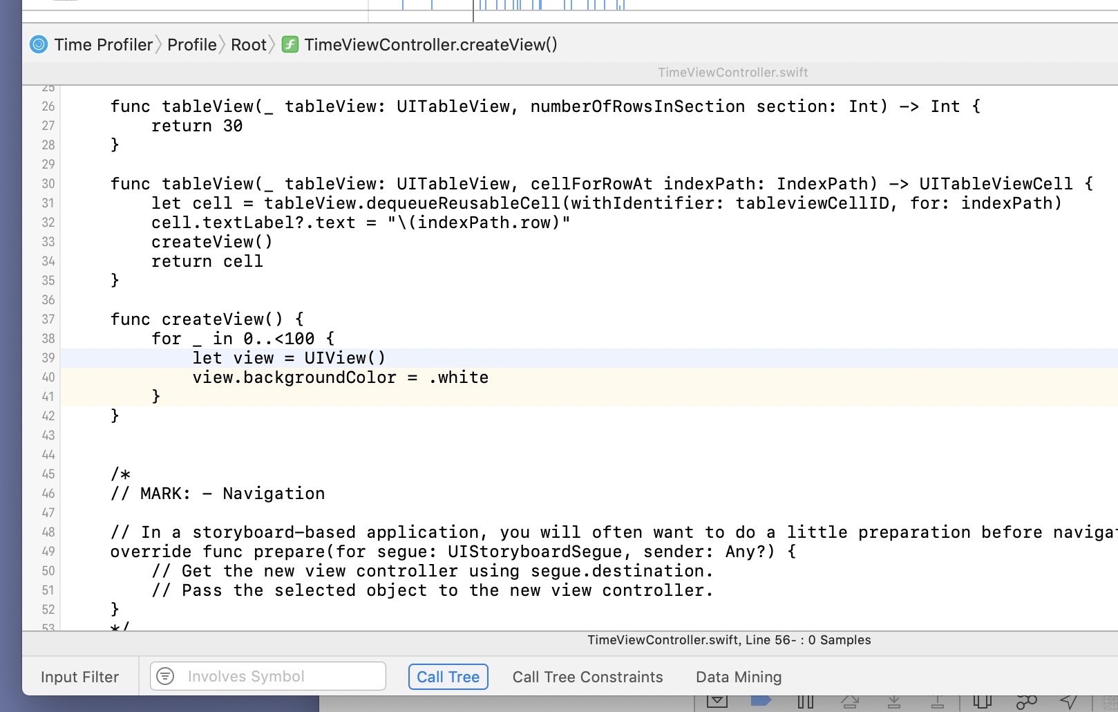 Ios中instruments Time Profiler 哈哈大p孩